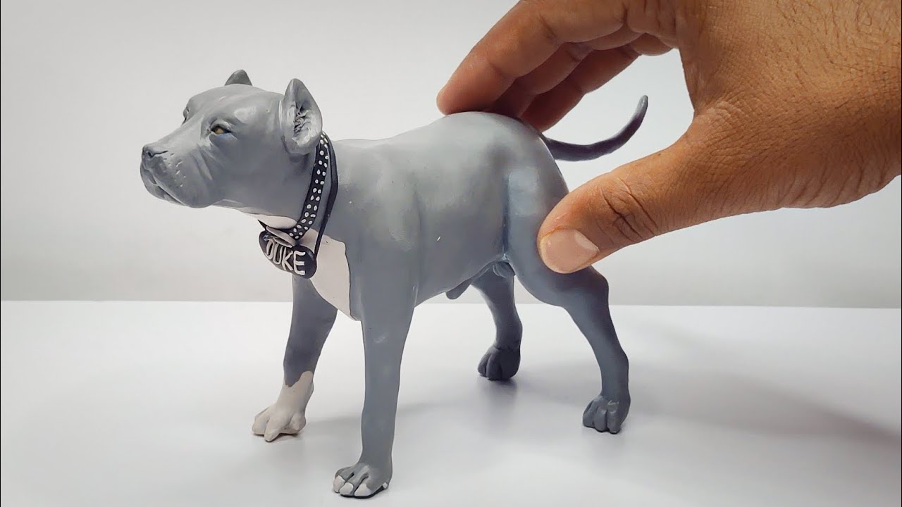DIY: Made Amazing PITBULL DOG Using Clay 😍 | Diy Miniature Animal in ...