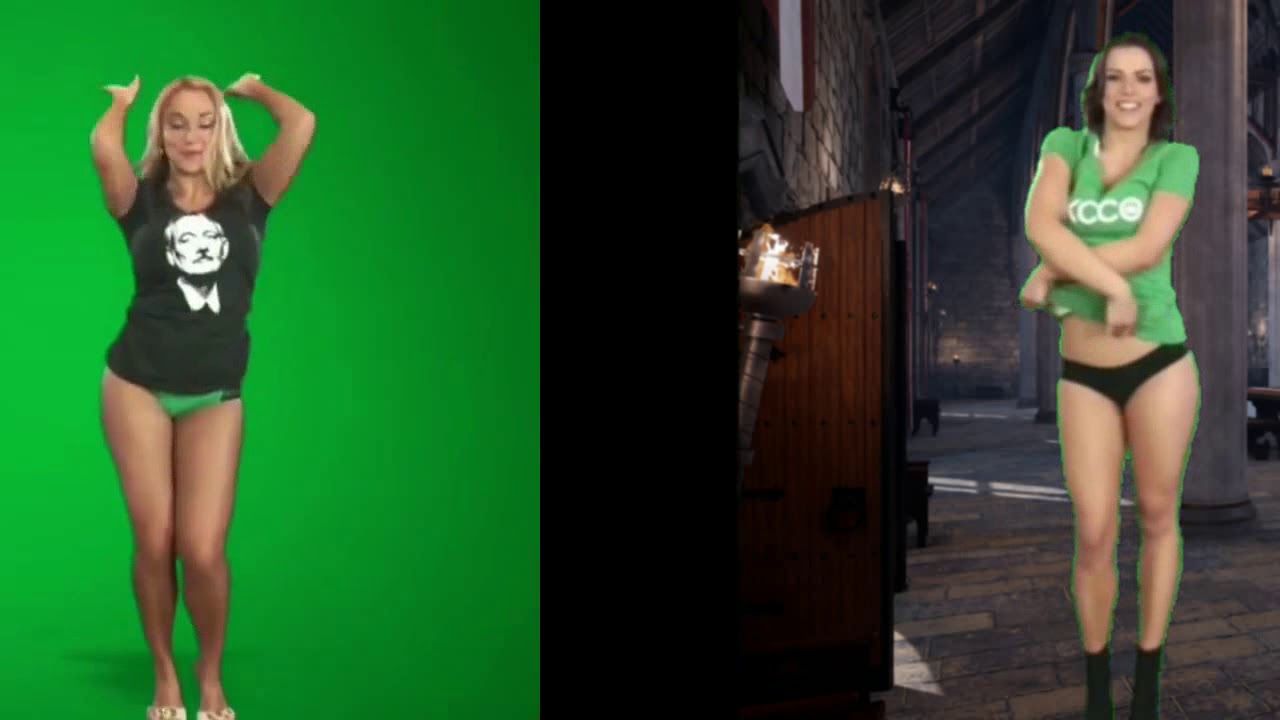 OpenCV - keeping green color on chroma key - YouTube