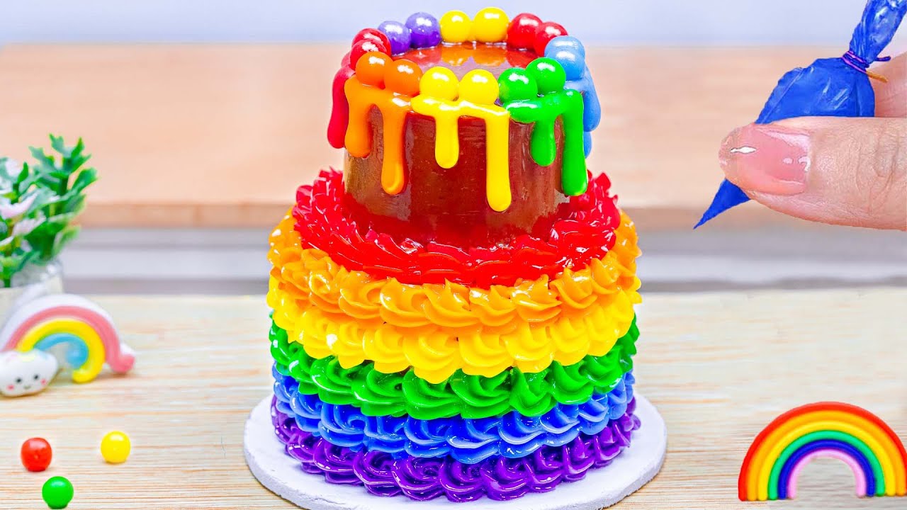 Beautiful Miniature Colorful Cake🌈Miniature Rainbow Chocolate Cake🌈HT ...
