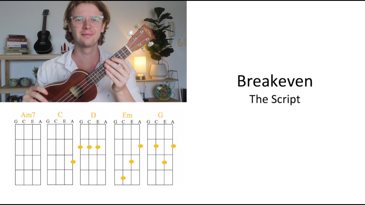 The Script- Breakeven ukulele tutorial and play along - YouTube
