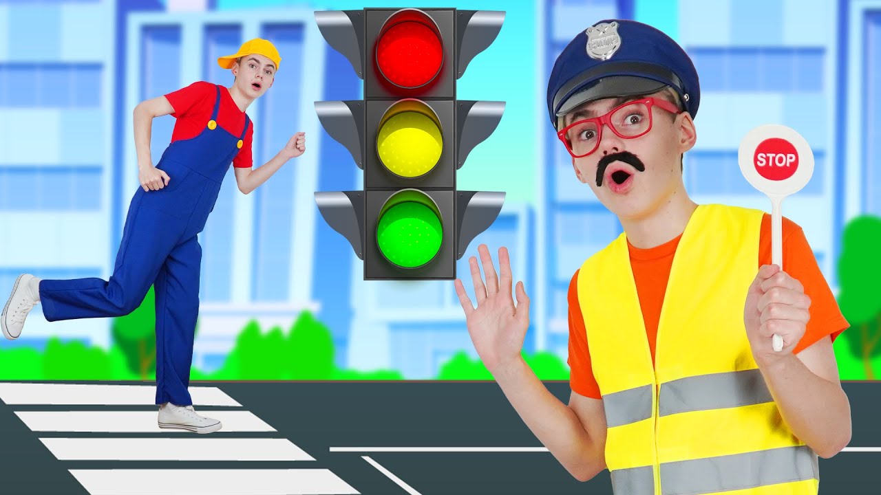Traffic Safety Song & Kids Nursery Rhymes | Poli and Nick - YouTube