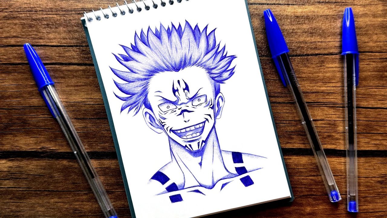 How to draw anime character sketch sukuna | anime drawing very easily ...