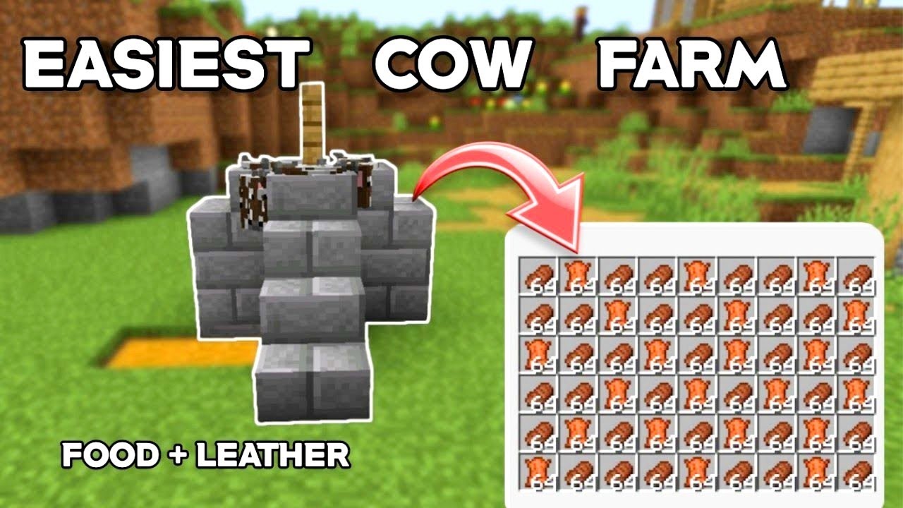 Easy Cow Farm in Minecraft (Food + Leather) | Sparkraft | - YouTube