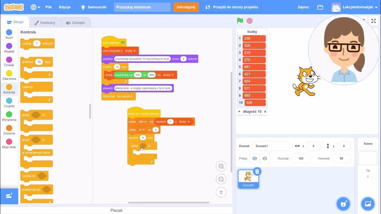 Programowanie w Scratchu. Poszukaj minimum. Informatyka klasa 6 WSiP ...