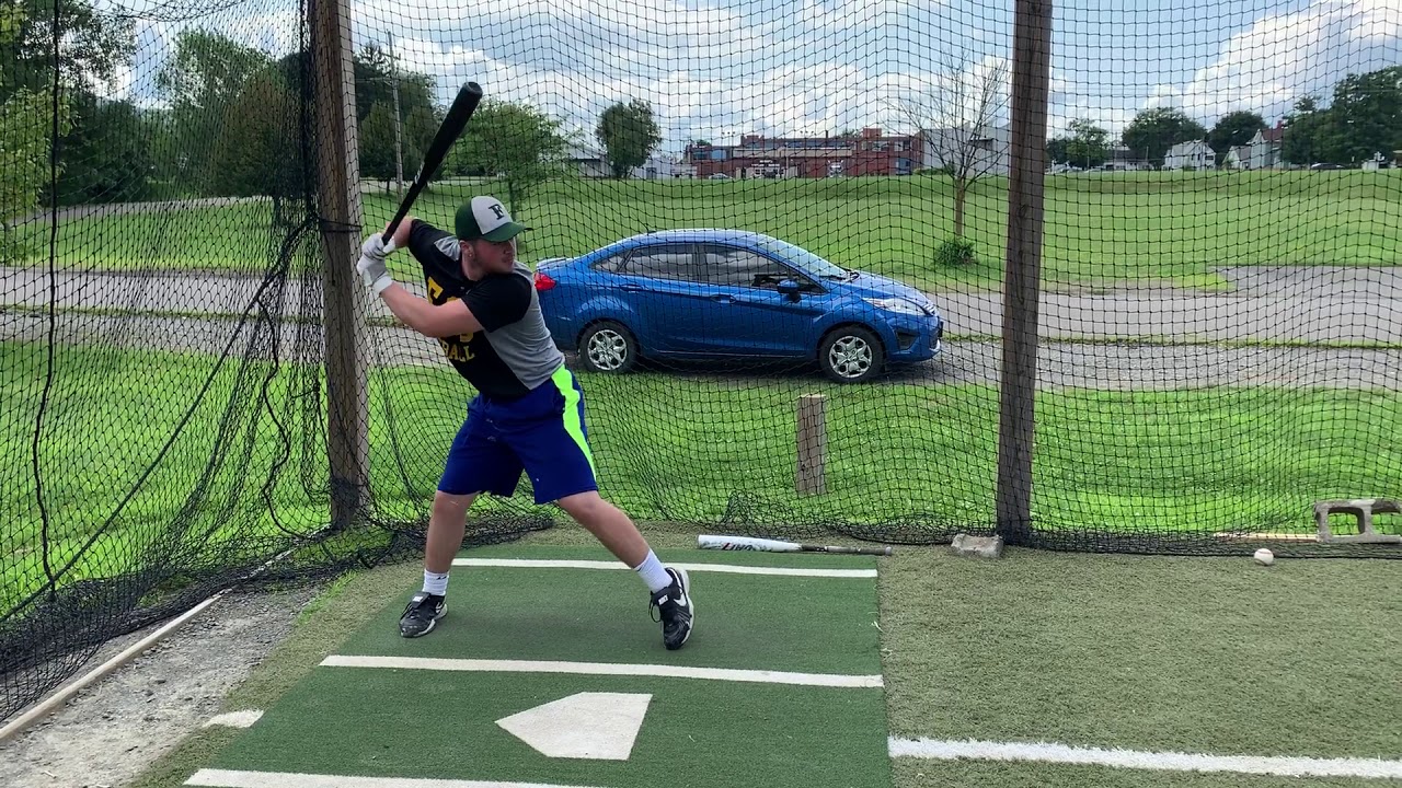 Batting practice 7/25 side view - YouTube