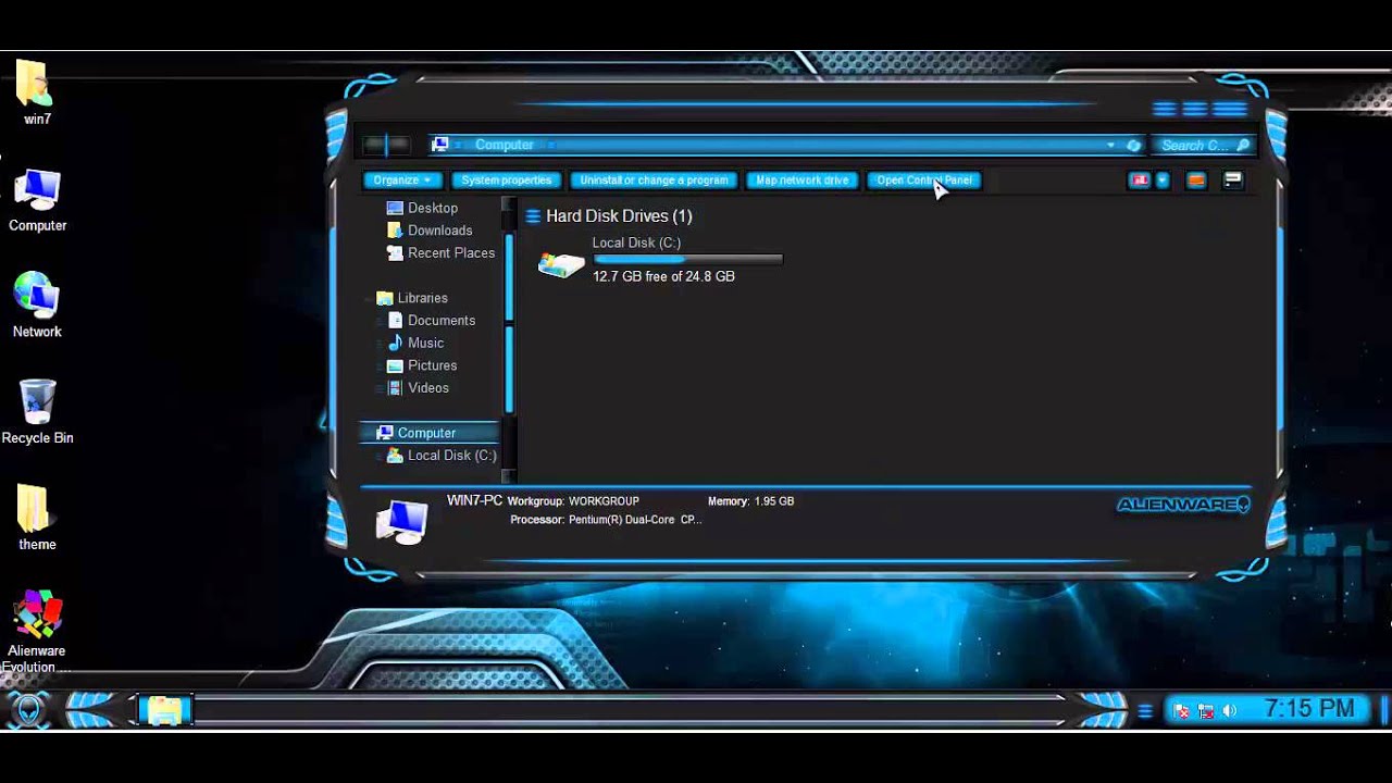 Alienware Evolution ThemePack win7 - YouTube