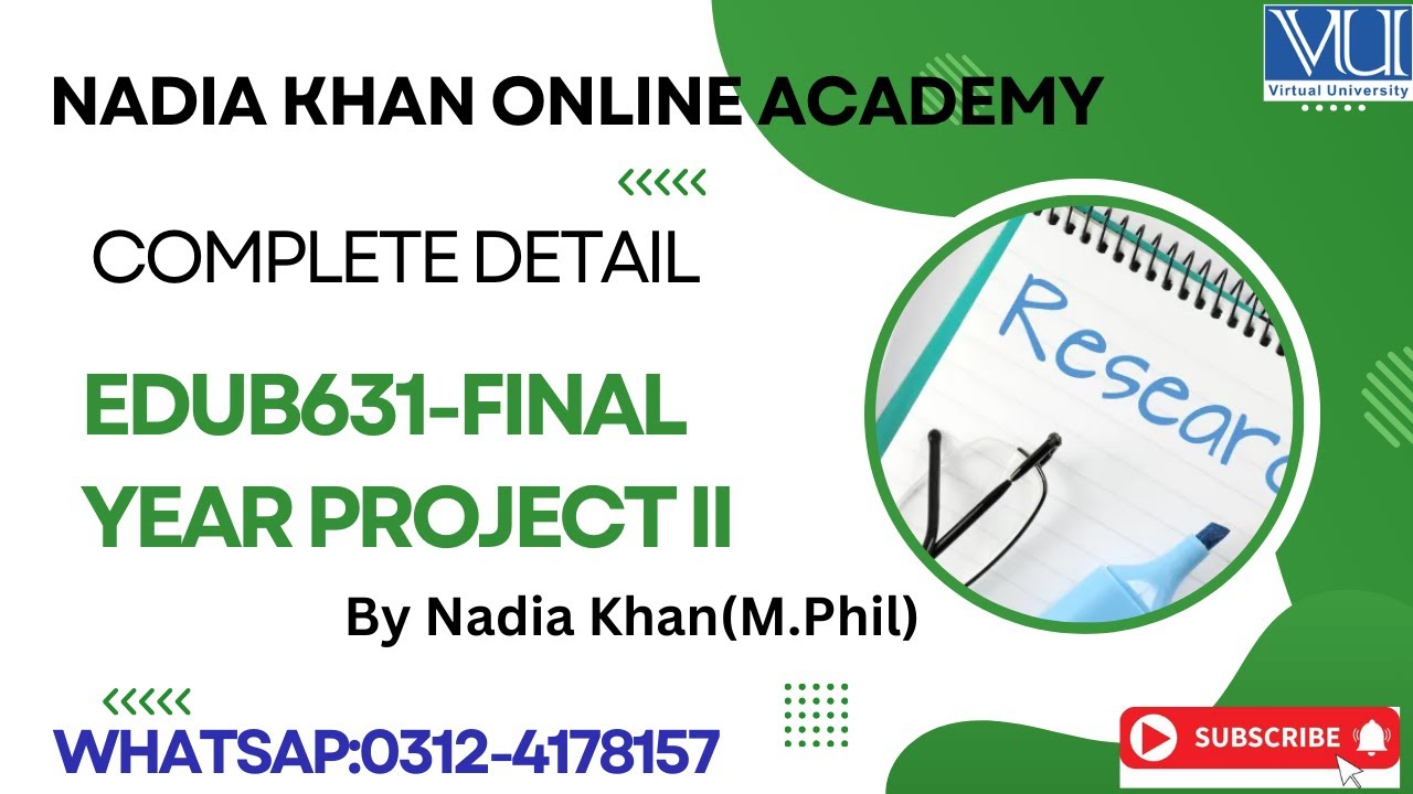 EDUB631-final year project II complete details by Nadia KhanMPhil | EDUB631 | Research Project ...