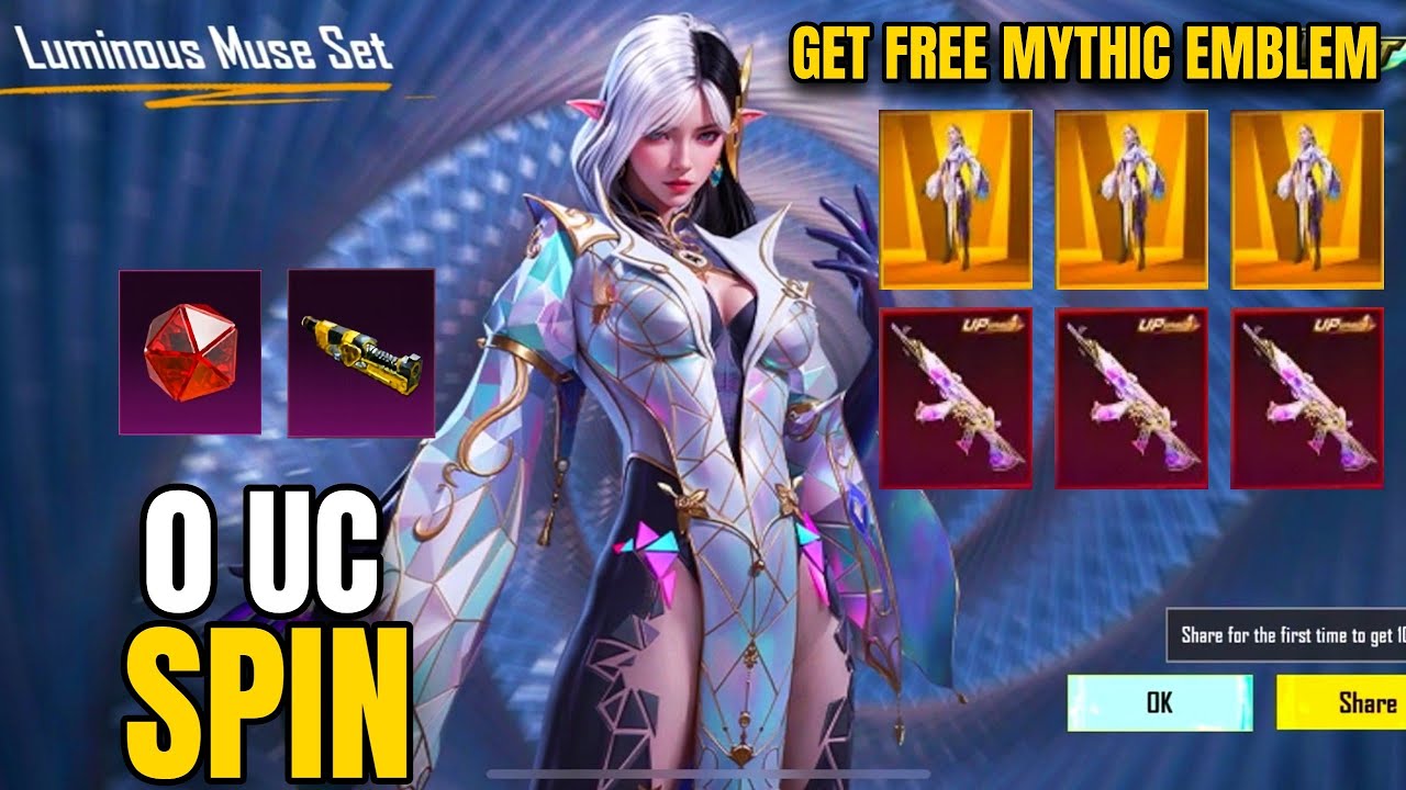 Get Free Mythic Emblem & Materials | New Luminous Ultimate Spin | Today My Luck | PUBGM - YouTube
