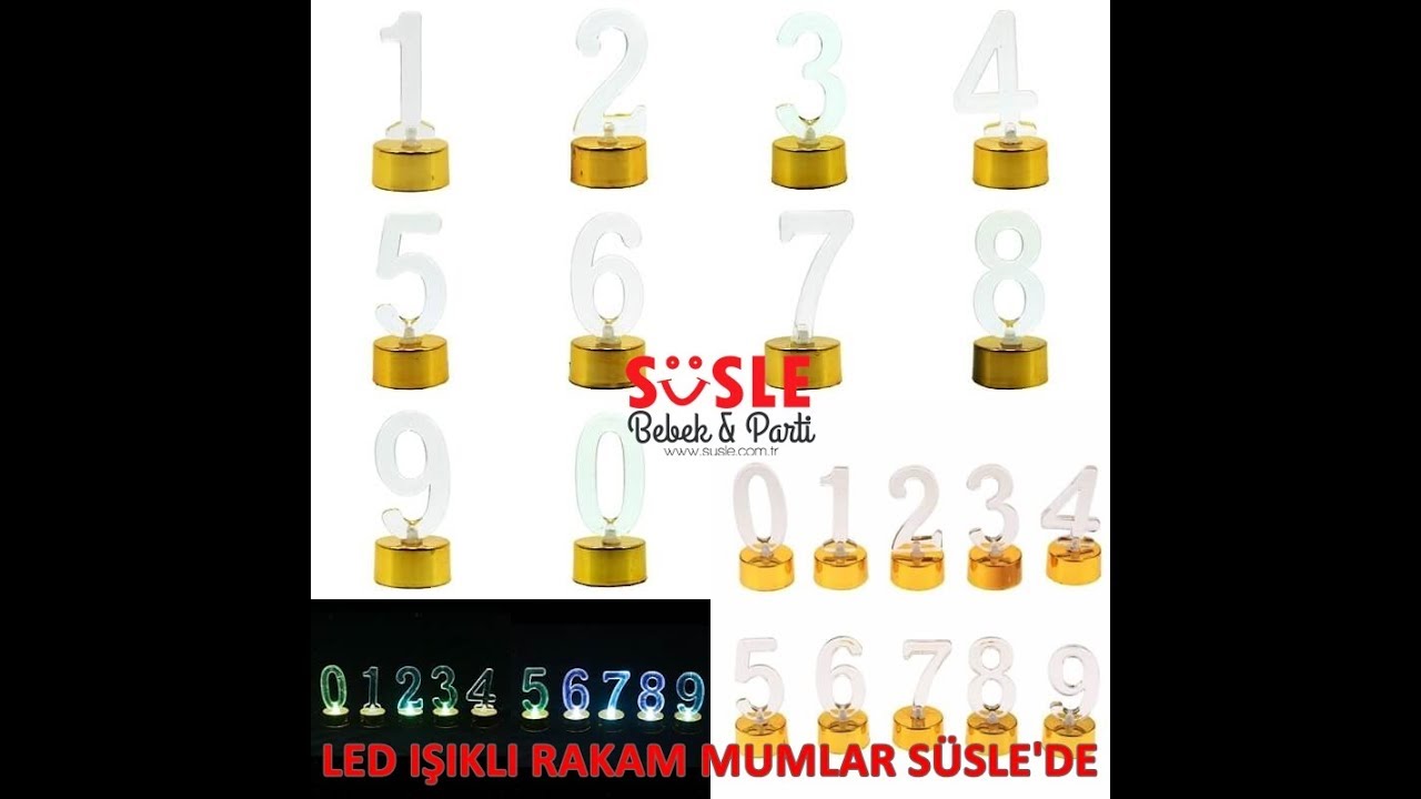 Led Işıklı Rakamlar, Altın Renk - YouTube