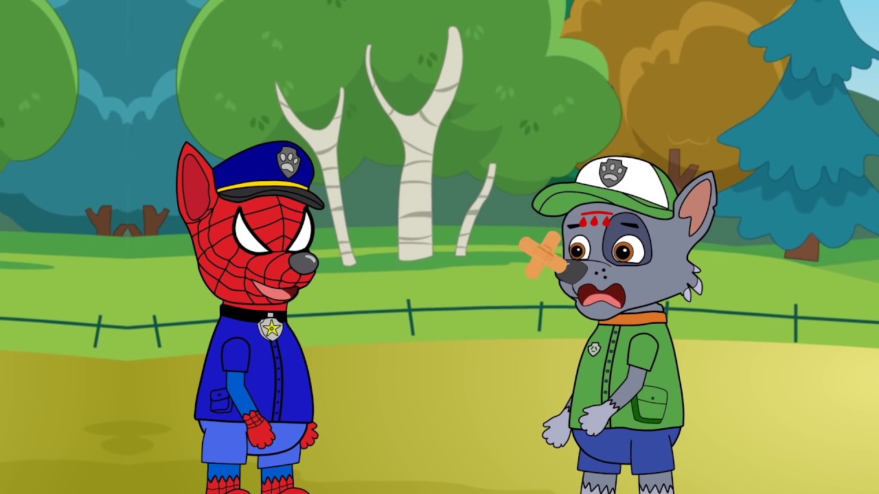 PAW Patrol Crying Chase & Rocky Spiderman bump Baby Superheroes #1 ...