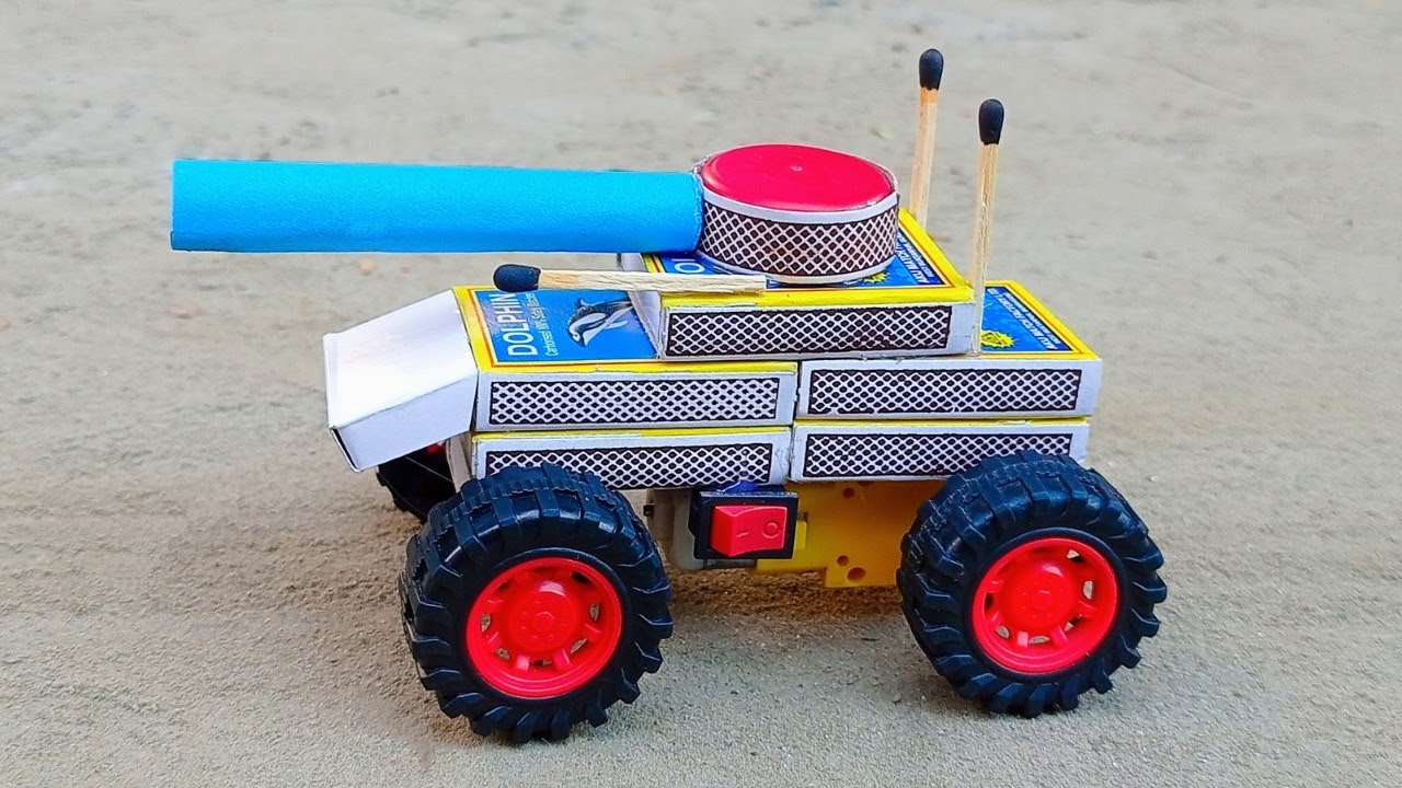 Homemade Powerful DC Motor Military Tank | Matchbox Army Tank | Science ...