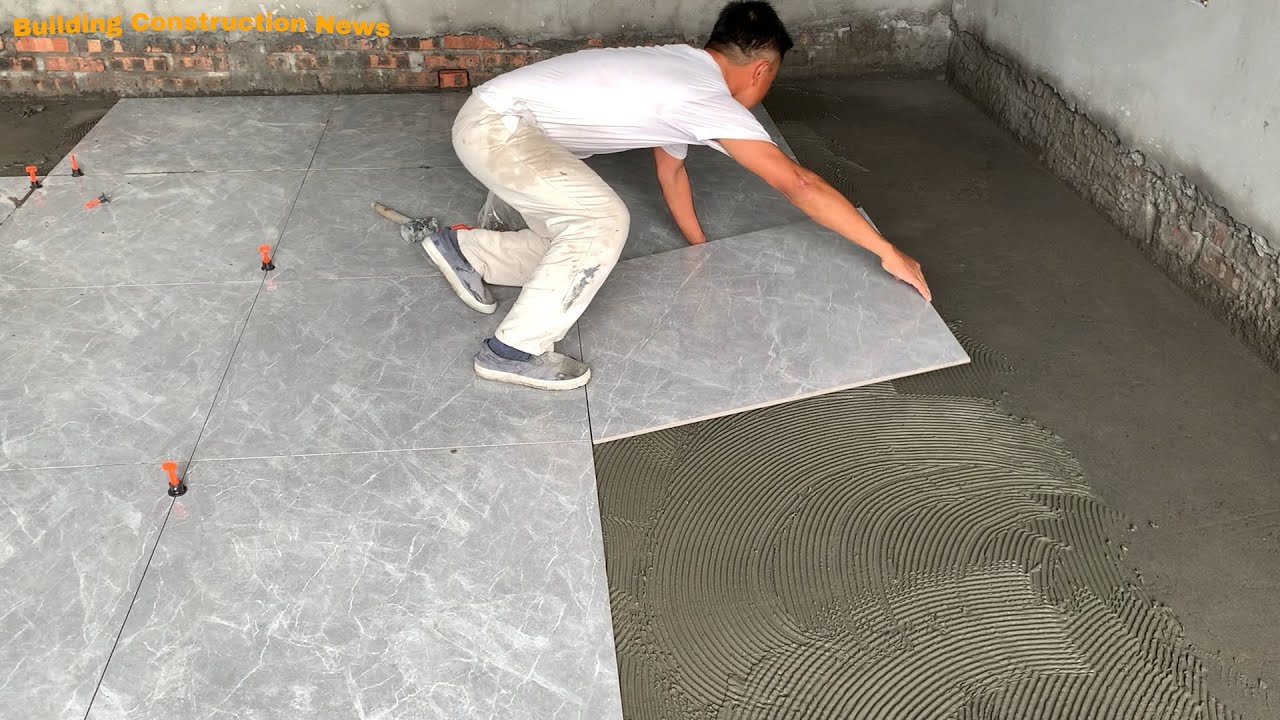 Method And Technique Of Constructing Bedroom Floor With Imitation Stone Ceramic Tile 80 x 80cm ...
