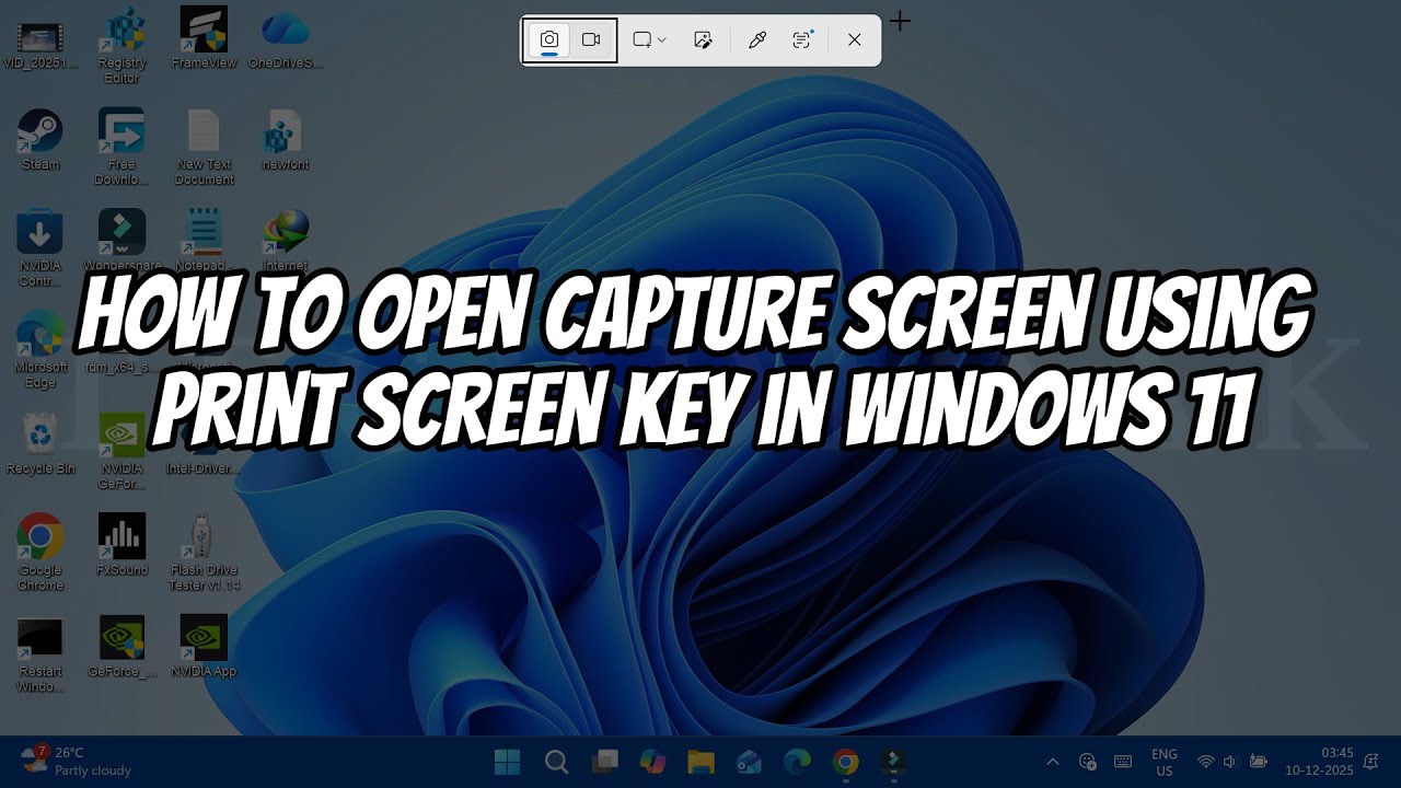 How to Open Capture Screen using Print Screen Key in Windows 11 - YouTube