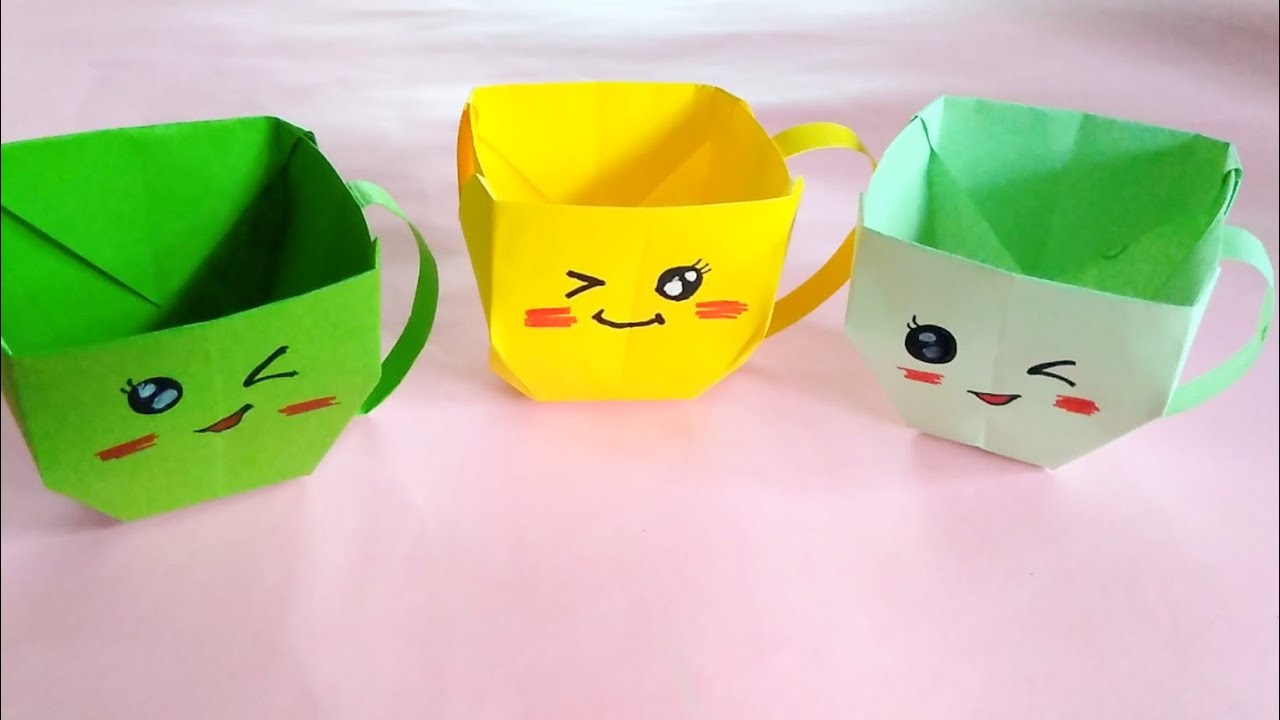How To Make how Origami Paper Coffee Cups - Paper Folding Origami Cup ...