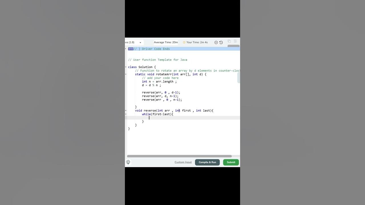 🎯 Day 4 - GeeksforGeeks 160 Days Challenge 🎯| Rotate the array in ...