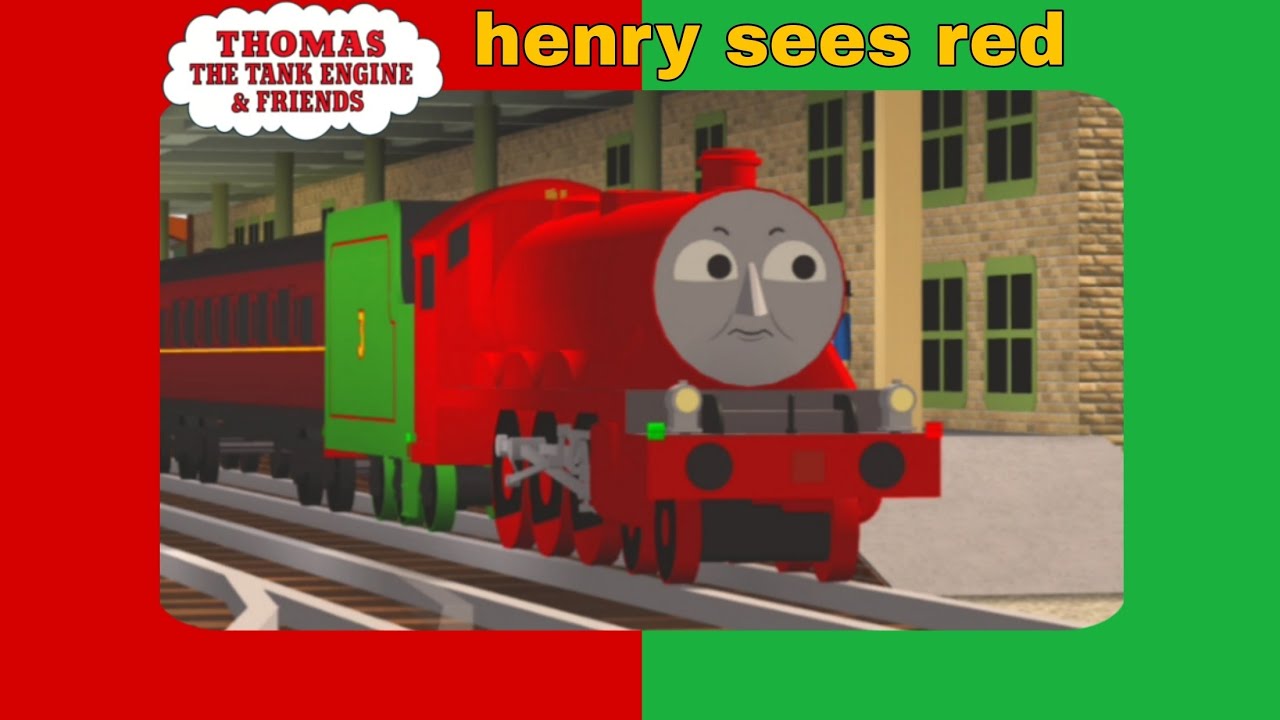 henry sees red blue train with friends remake - YouTube