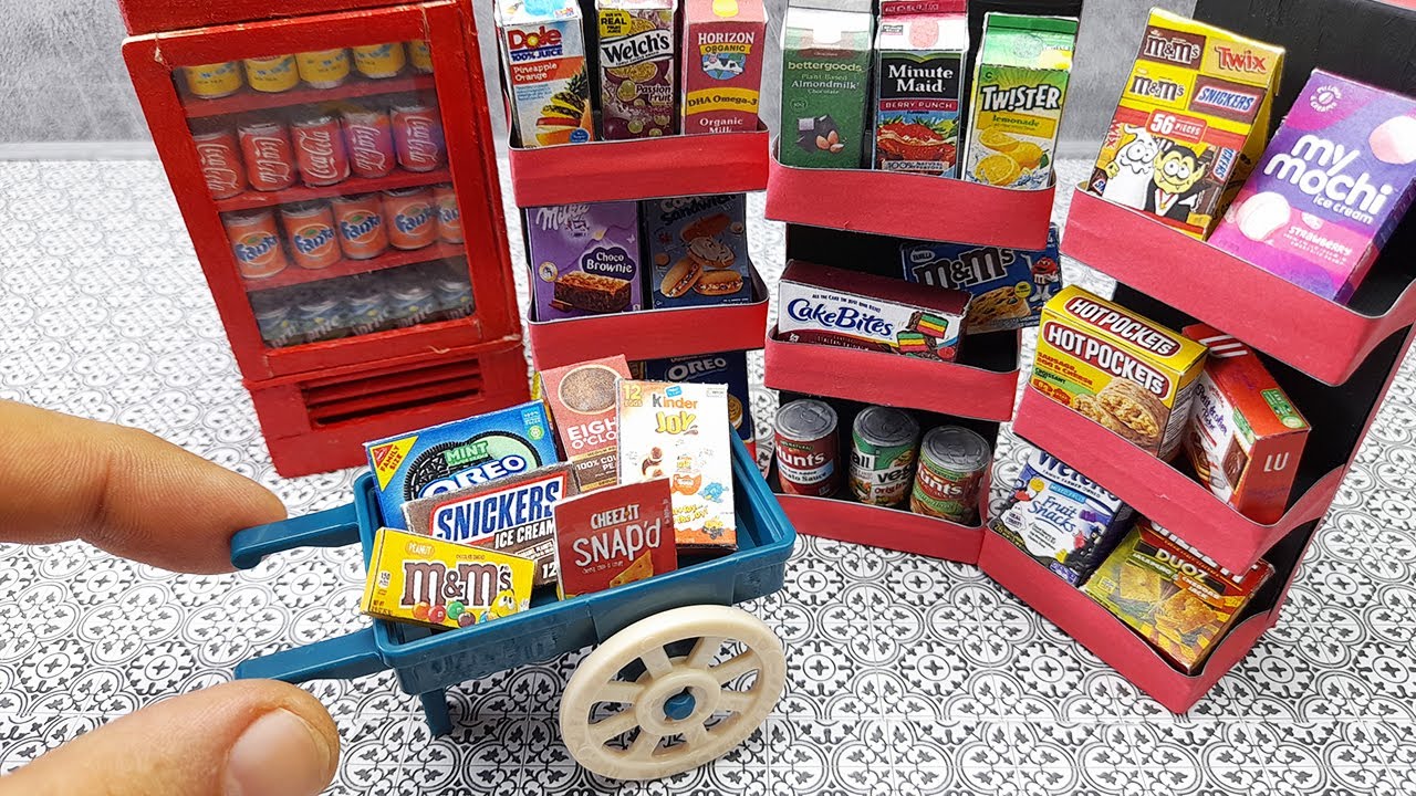 Miniature Grocery Store Installation | Mini Snack and Food Set ...