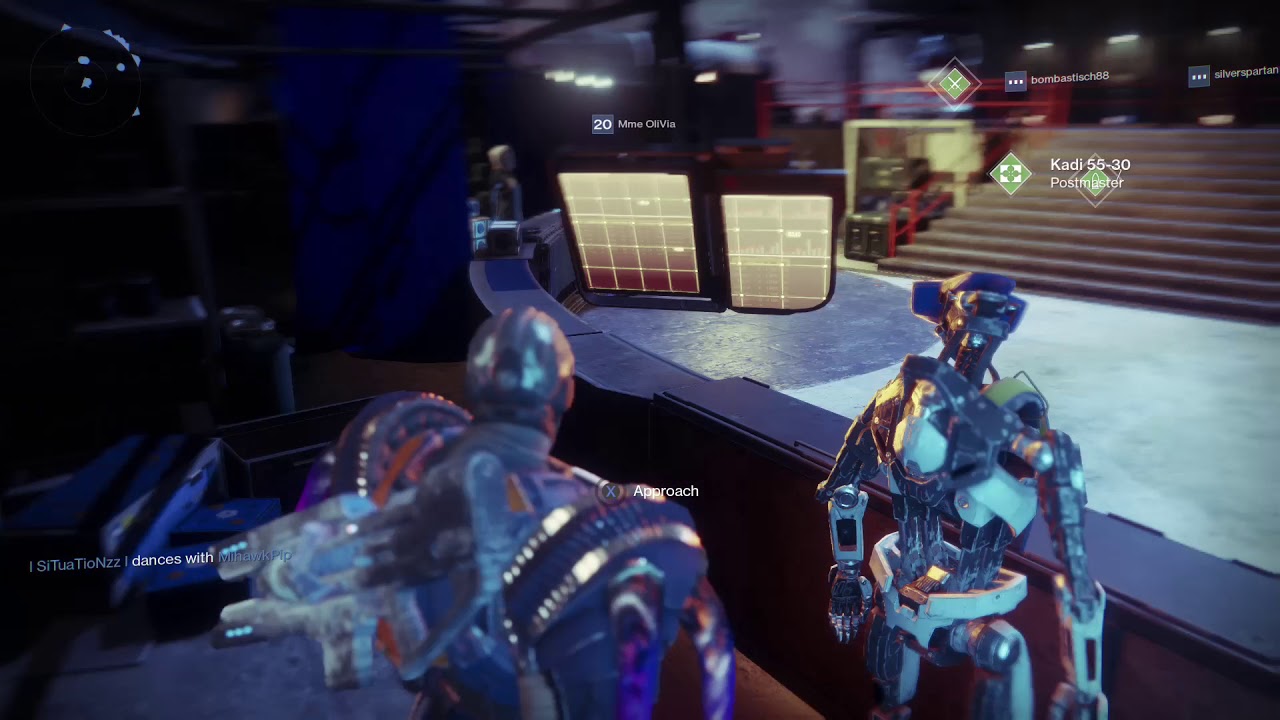 Destiny 2 - Walking behind Postmaster and Eververse NPC in Tower - YouTube