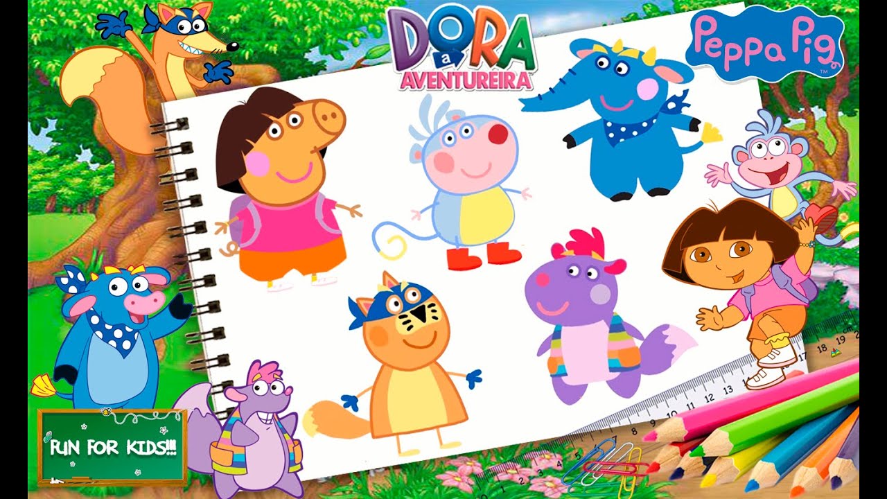 PEPPA PIG E SEUS AMIGOS DISFARCE DORA A AVENTUREIRA - COMPLETO ...