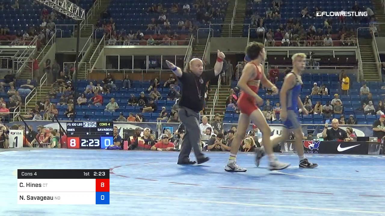 100 Lbs Cons 4 Cameron Hines Connecticut Vs Noah Savageau North Dakota ...