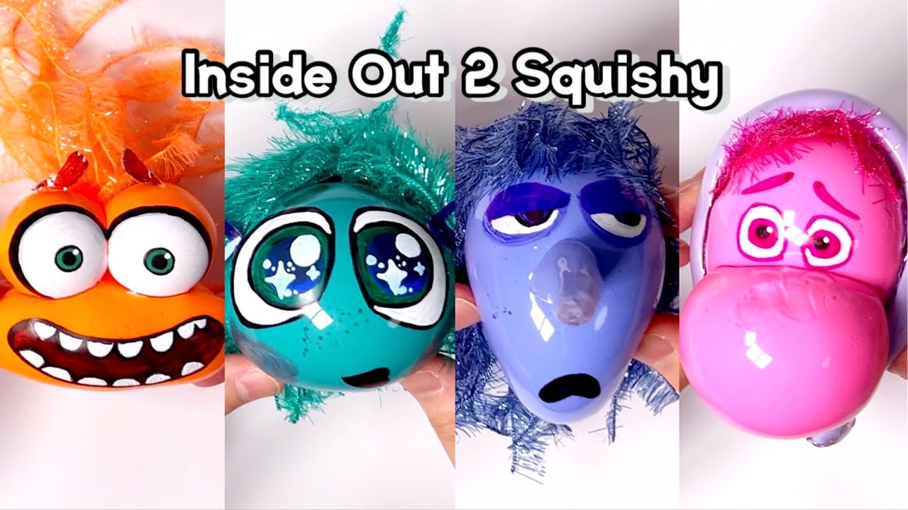 인사이드 아웃 2 🧡💚💜🩷 말랑이 모아보기 - DIY Inside Out 2🧡💚💜🩷 Squishy with nano tape ...
