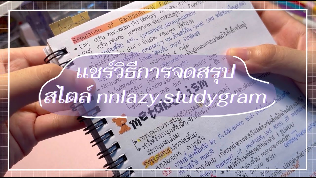 แชร์วิธีการจดสรุปให้ดูดีสไตล์ nnlazy.studygram - YouTube
