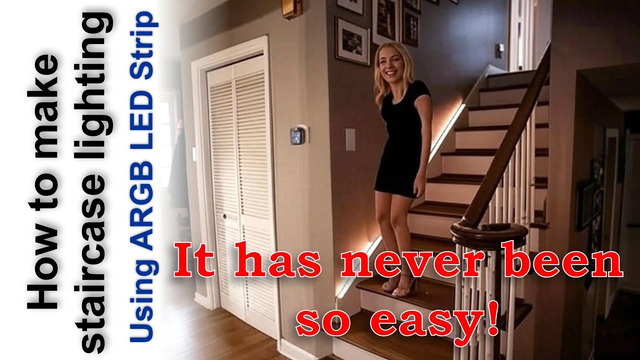 DIY Stair Lighting in 2 Minutes! Addressable LED Strip + Wireless ...