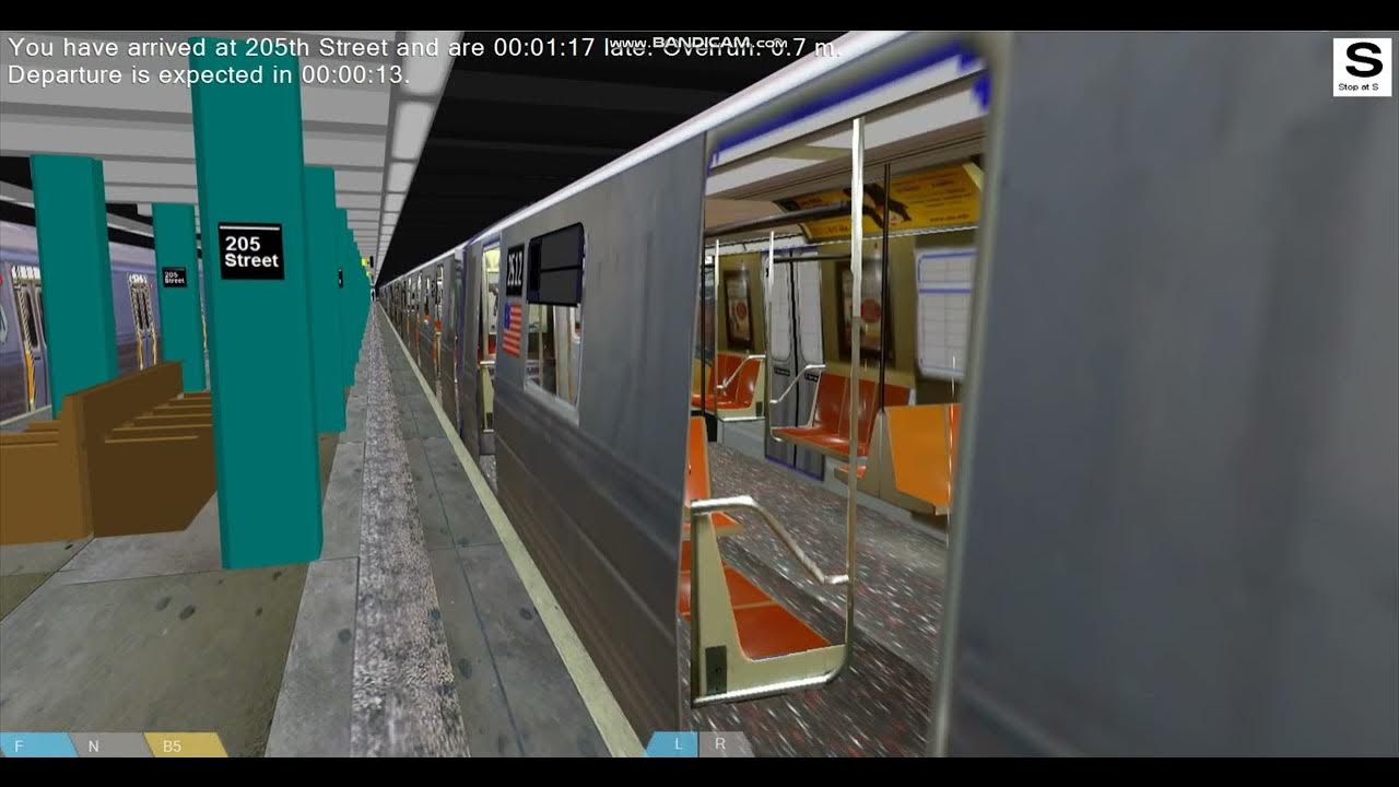 OpenBVE R68 LG B train arriving & departing at Norwood 205th Street - YouTube