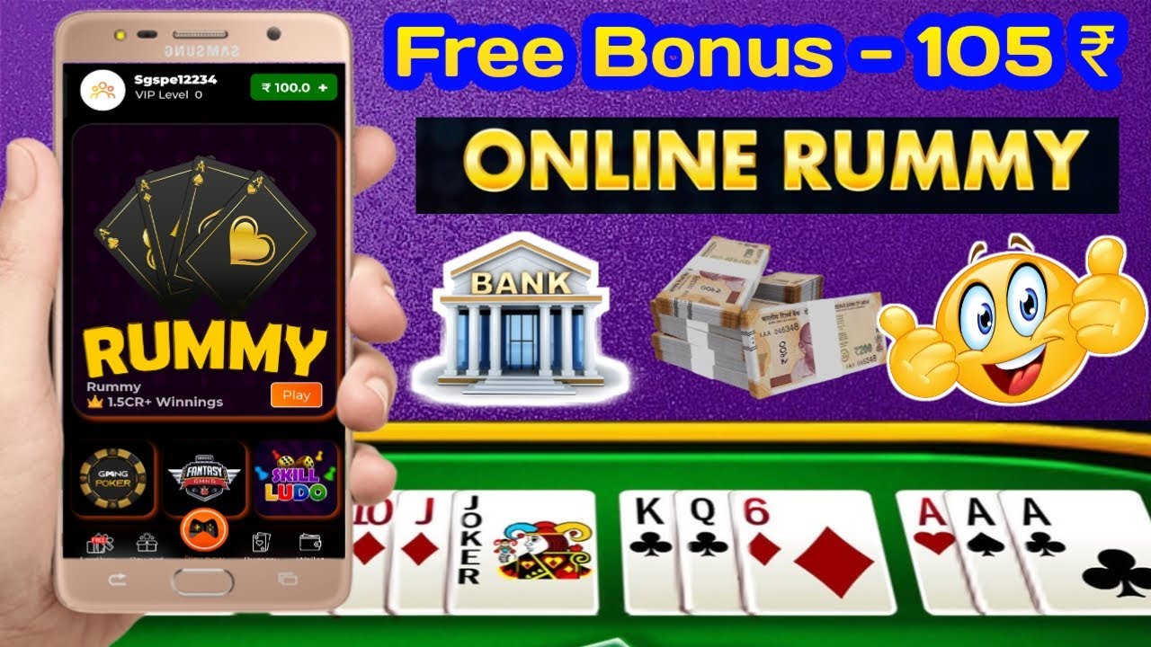 rummy real cash game !! free bonus 105 rs !! new rummy earning game ...