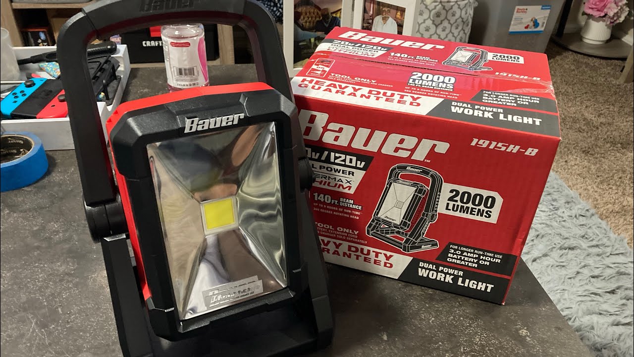 Harbor freight Bauer work light review - YouTube