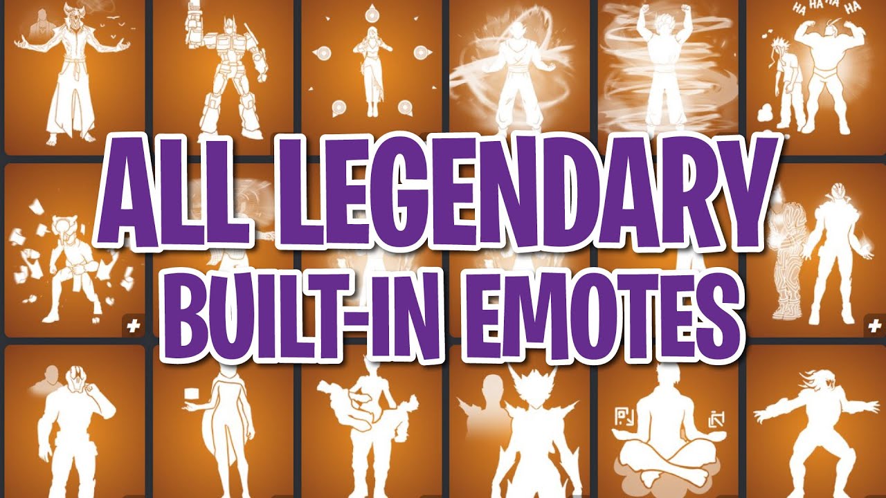 ALL *LEGENDARY* Built-In Emotes in Fortnite! (METAMORPHOSIS,BARRAGE ...