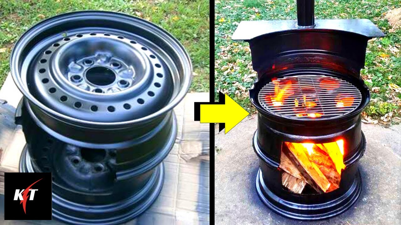 THINGS YOU CAN MAKE FROM OLD CAR WHEELS | DIY Stove from CAR RIMS - YouTube