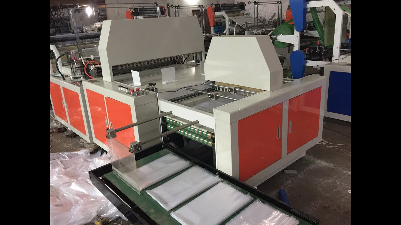 FGB-1200 Plastic Bag Sealing Cutting With Inline Three Times Folding ...