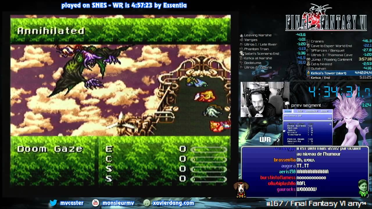 FFVI any%: MV luck 3 - Doom Gaze - YouTube