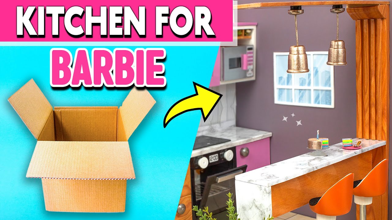 How to make a Gourmet Counter with cardboard | Table | Miniature ...
