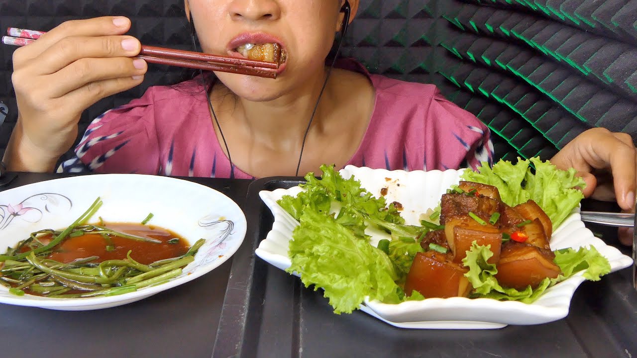 ASMR Mukbang | Eating Delicious Food, Fried pork Today | ASMR Leab - YouTube