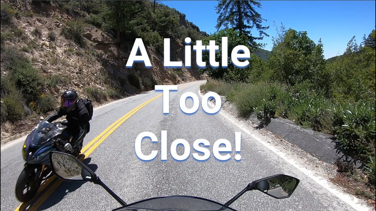 Oncoming Motorcycle Comes Mighty Close on Azusa Canyon Road HWY 39 ...