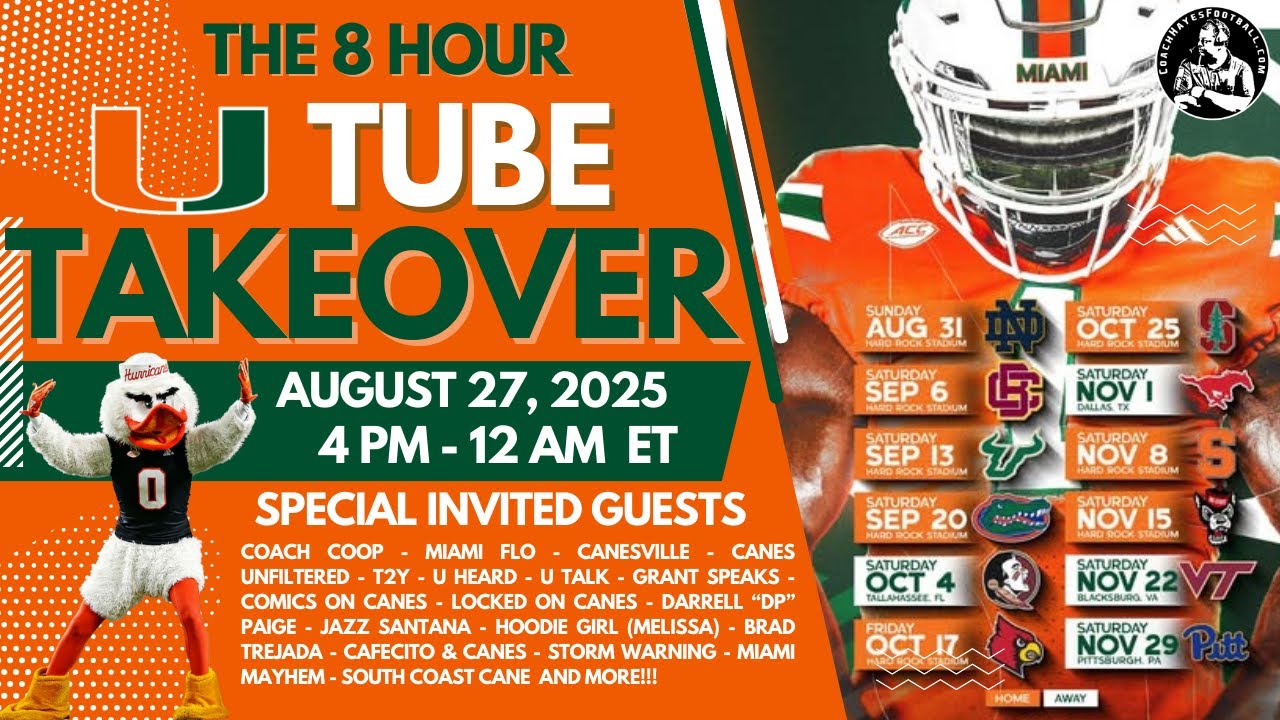 2025 U-Tube Takeover | Miami Hurricanes Season Kick-Off Party | # ...