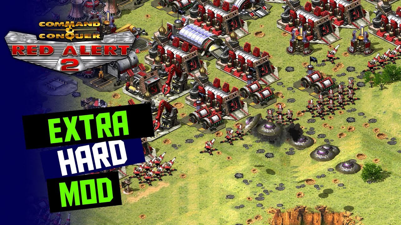 Red Alert 2 | Extra Hard Mod | Flak defenses all over! | 1 vs 7 brutal ...