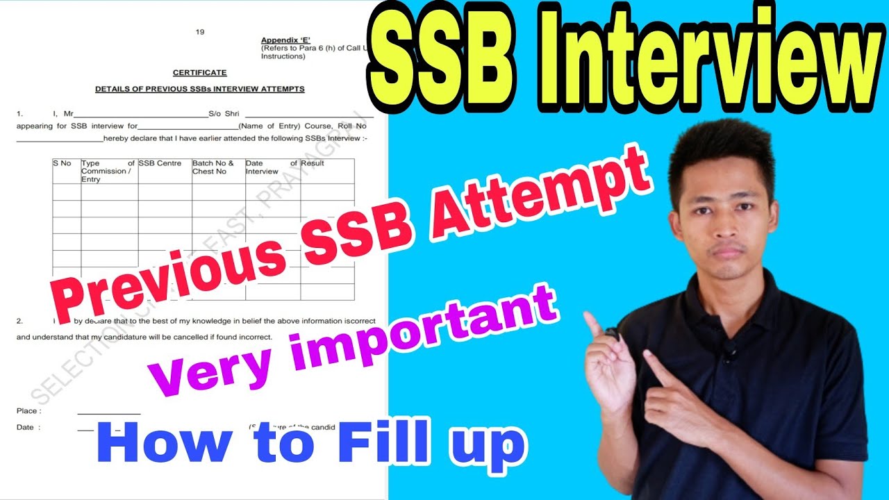 SSB interview Previous Attempt, SSB interview previous attempt fill up ...