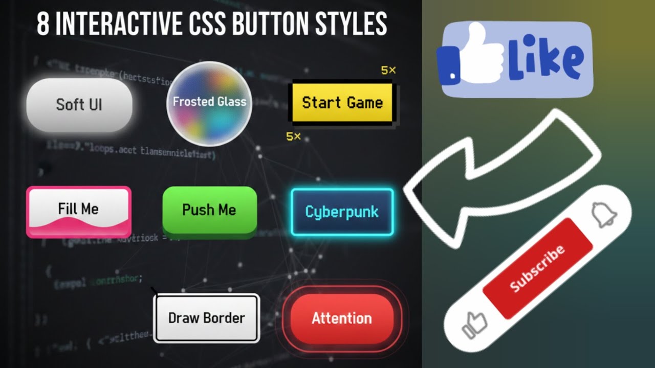 8 Interactive Button Style Using HTML, CSS & JS - YouTube