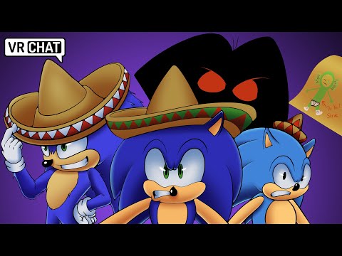 Movie, Modern and Classic Sonic meet at taco bell in VRCHAT.
