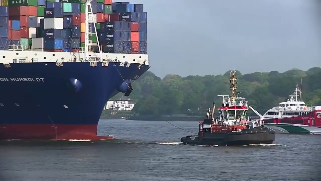 Container Ship arriving at port - YouTube
