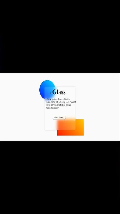 design creative glass morphism card using HTML5 CSS3 - YouTube