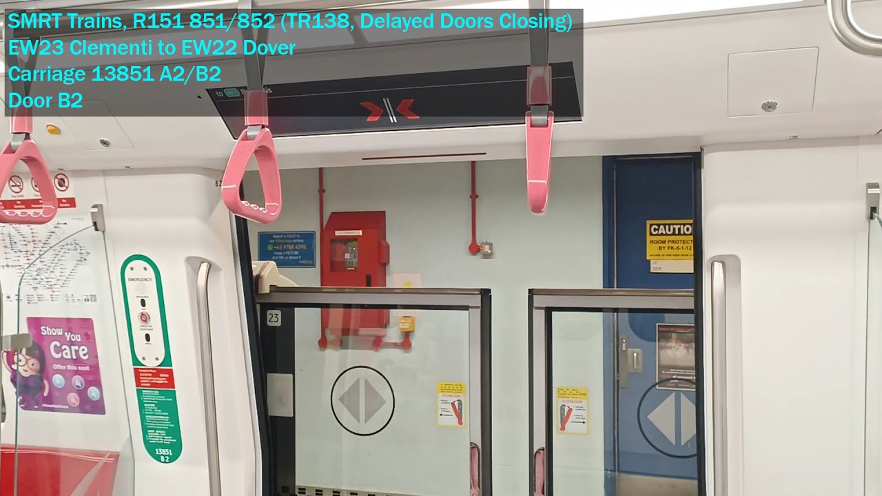 [Delayed Doors Closing] SMRT Trains - Alstom R151 [851/852] [Clementi → ...