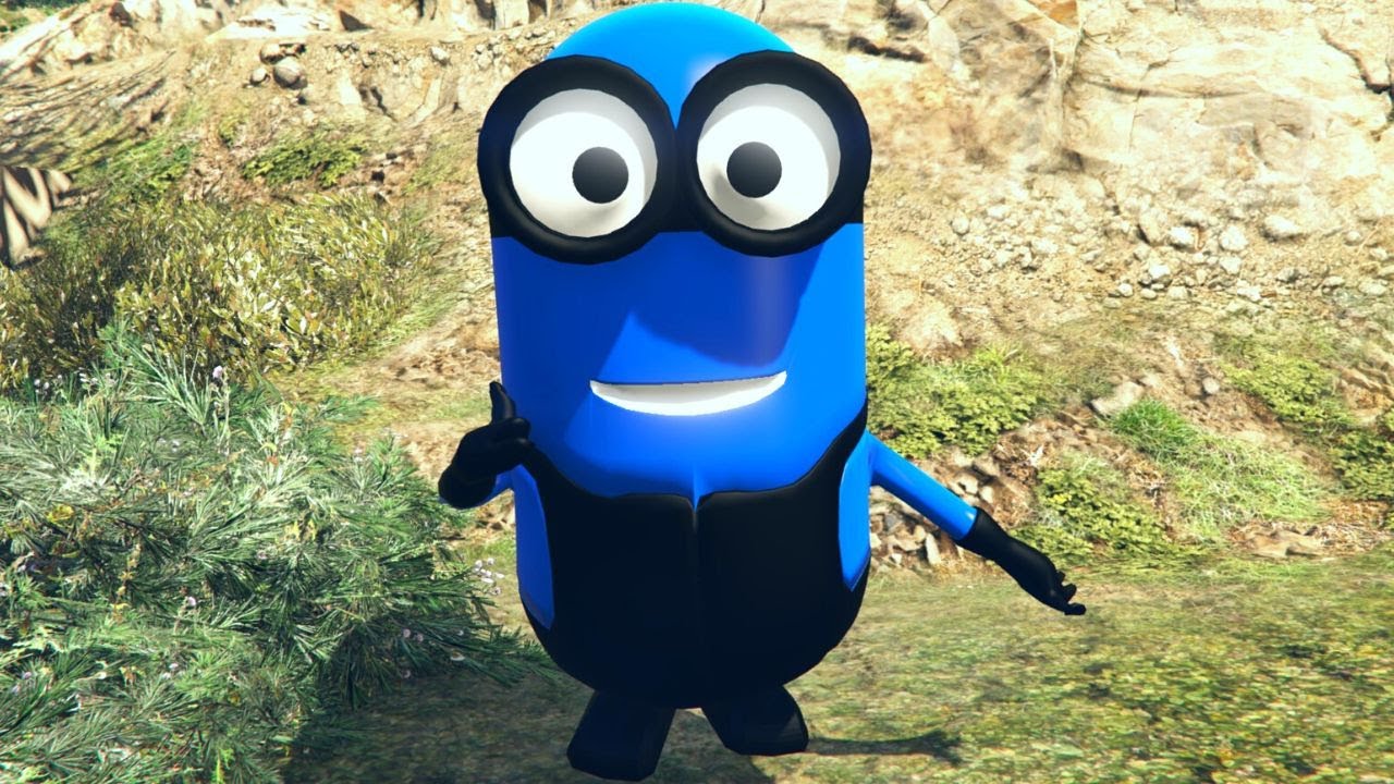 GTA 5 BLUE MINION SPIDERMAN RAGDOLLS - YouTube