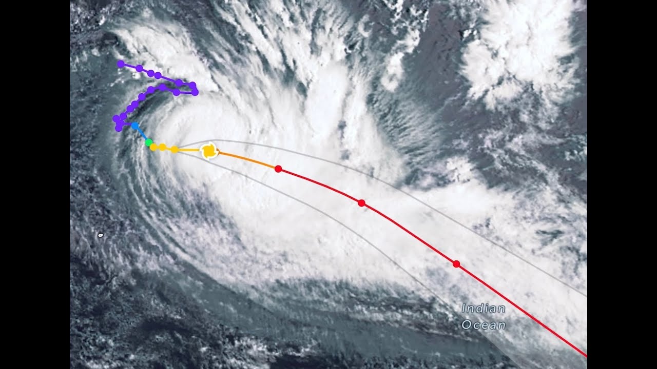 Tropical Cyclone Djoungou Strengthens - YouTube
