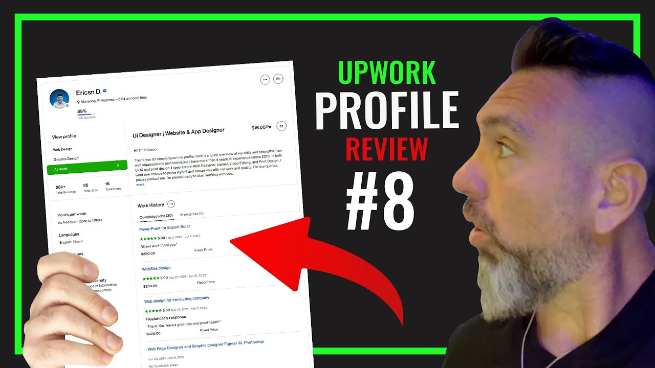 Upwork Profile Review (Eric D - UI & App Designer) - YouTube
