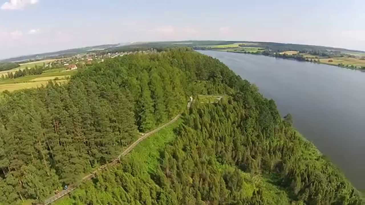 Dronu DJI Phantom virš Kadagių slėnio, Kauno marios. Drone flight above ...