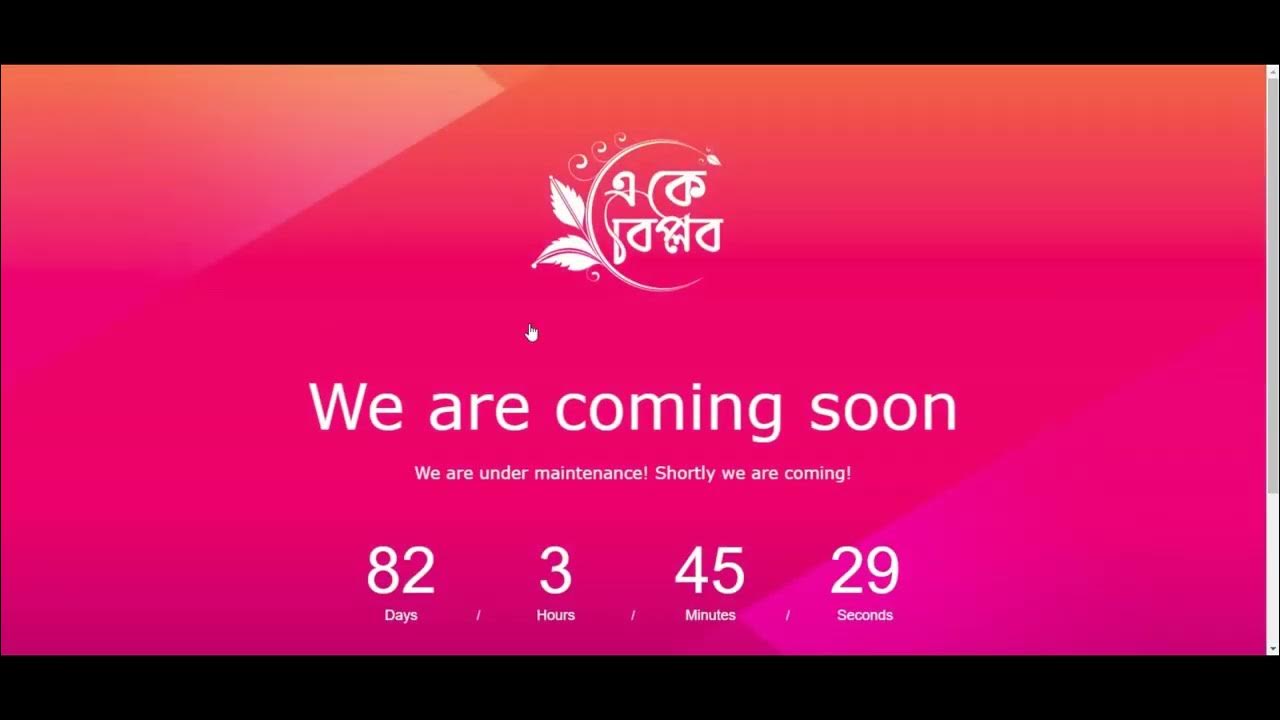 We Are Coming Soon Page By HTML CSS & JS | A K Biplob - YouTube